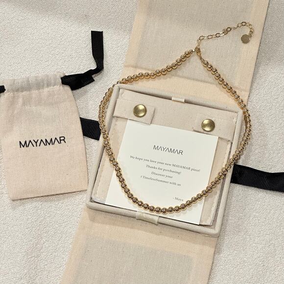 Mayamar | Jewelry | New Mayamar Isla Large Gold Beaded Ball Choker ...